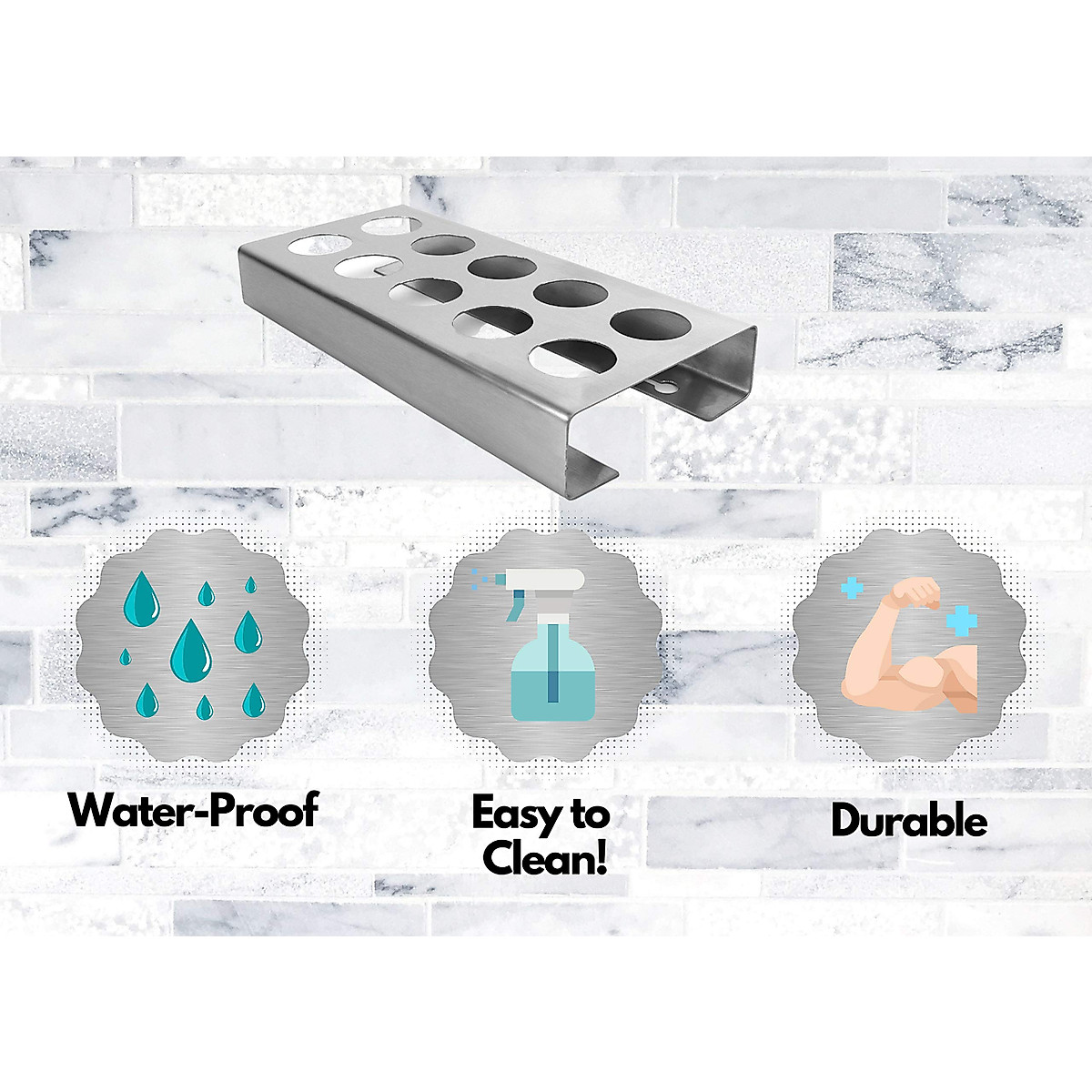 Polar Whale 2 Brushed Stainless Steel Coffee Pod Organizer Storage Tray Counter Stand or Wall Mount Compatible with Keurig K-Cup KCup for Kitchen Home Office Waterproof 12 x 5.25 Inches Each Holds 10