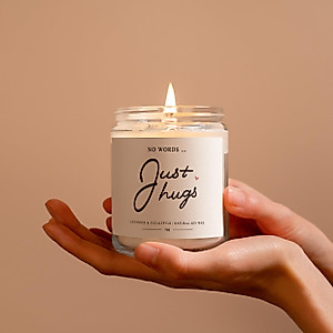 Sympathy Gifts for Loss of Loved One, Thinking of You Gifts for Women, Bereavement Gift Ideas - Lavender Scented Candles, Grief Gifts for Women, Memorial Gifts, No Words Just Hugs