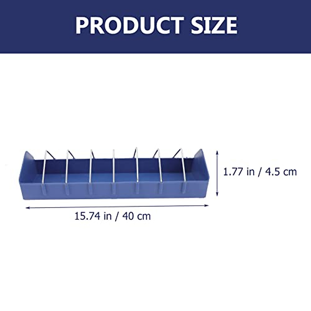 Happyyami Goat Feeder Cattle Feed Trough 2pcs Pigeon Feeder Slot Container Fowl Feeding Dish Bird Storage Trough Food Dispenser Pigeon Cage Supplies 40CM Blue Horse Water Buckets Small Container