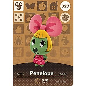 Nintendo Animal Crossing Happy Home Designer Amiibo Card Penelope 327/400 USA Version