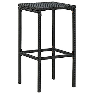 QZZCED Bar Stools with Cushions 6 pcs,Modern Bar Stools,Kitchen Stool,Outdoor Stool,Tall Bar Stools,Breakfast Bar Stools,Counter Height Stools,for Pub, Restaurant, Home,Black Poly Rattan