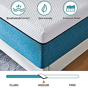 IYEE NATURE Mattress, 10 inch Gel Memory Mattress in a Box, Foam Bed Medium Firm Foam Full Size Mattress 54 * 75 * 10 inch
