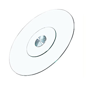 Keros Transparent Glass Turntable Round Tabletop Lazy Susan Clear Glass Rotating Tray Serving Plate, 20/24/27/32/34/36/40/44/47inch Heavy Duty Swivel Tray With Silent Metal Base (Size : 50cm/20Inch)
