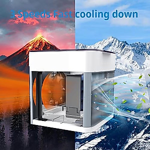 Portable Air Conditioner, Evaporative Air Cooler in 3 Speed, USB Air Personal Conditioner with LED Light for Home Office Bedroom（zQ06）
