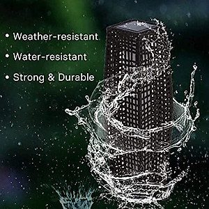 Grand patio Outdoor Solar Powered Resin Wicker Floor Lamp, Outdoor Weather-Resistant Deck Light, for Garden or Porch -Large Fuji, Silver Gray