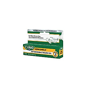 Curad Germ Shield Antimicrobial Wound Gel 0.5 Ounces (Pack of 3), for Topical Cuts, Wounds, Diabetic Sores, MRSA, Bacteria, Fungus, Yeast