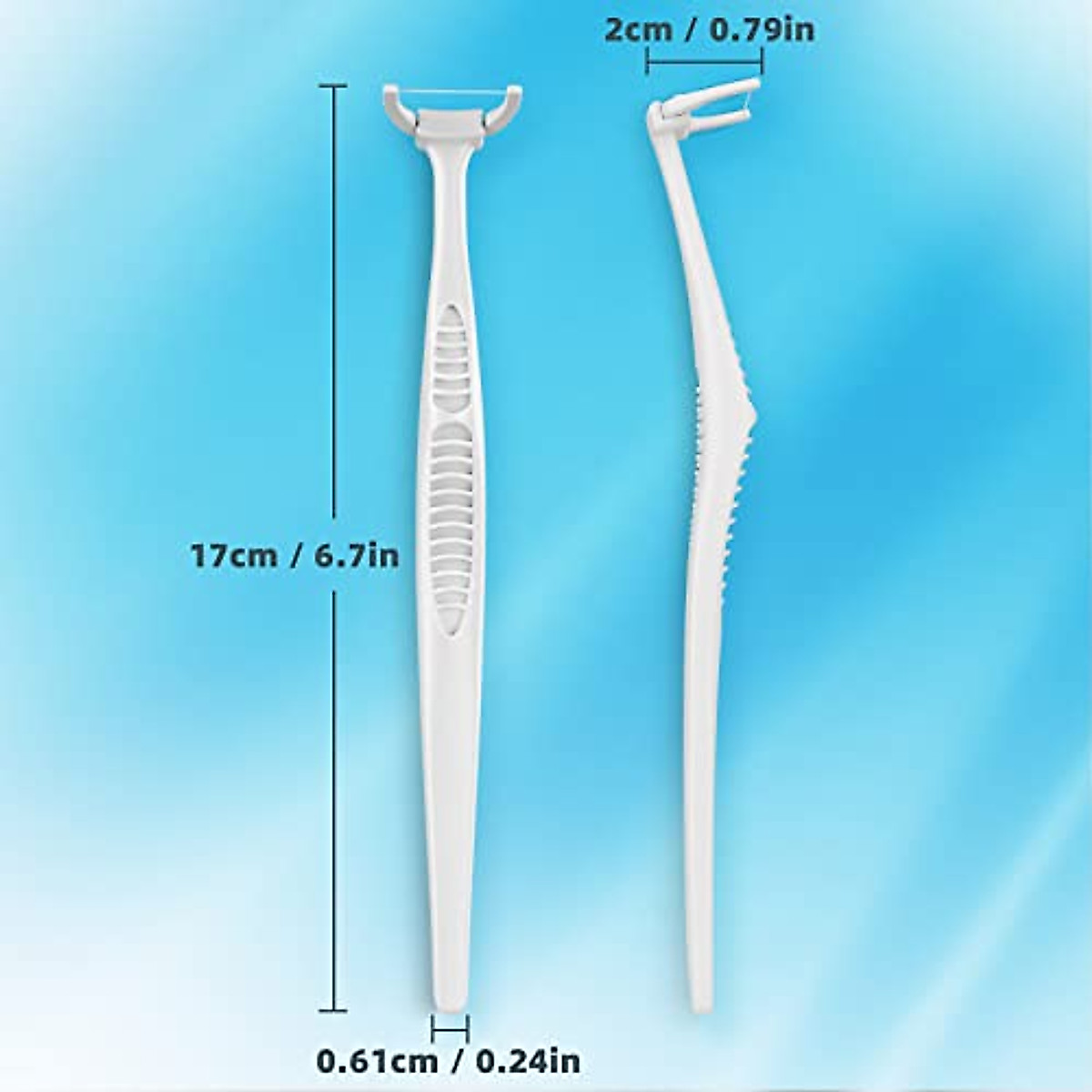 Dental Floss Clean Dental Flossers Kit with 2 Handles and 120 Extra Strength Refills Mint