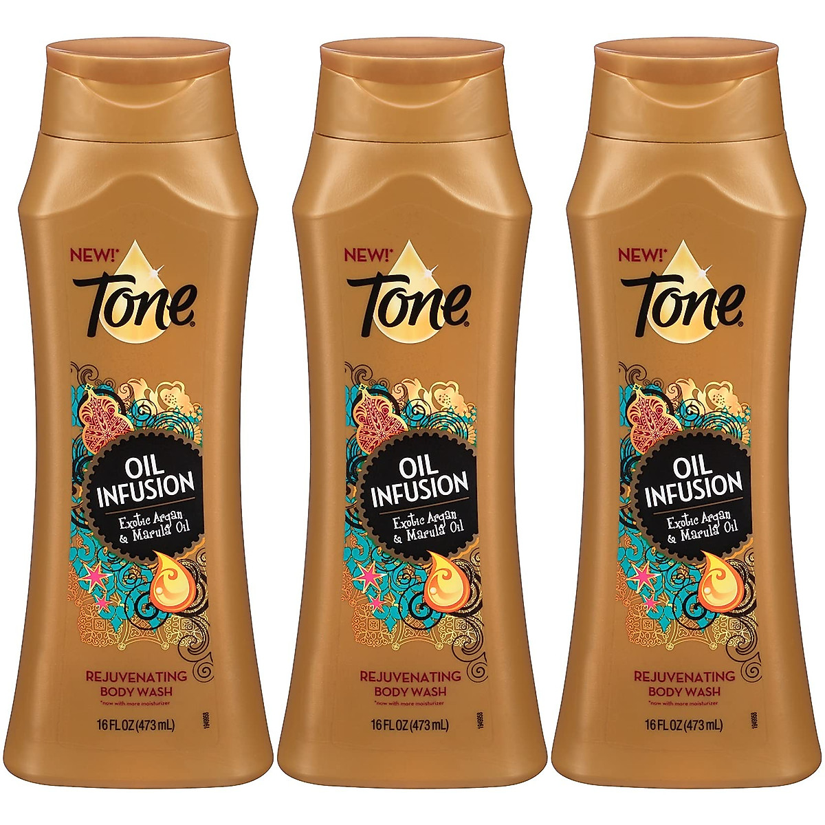 Tone Body Wash, Oil Infusion, 18 Ounce (Pack of 6)