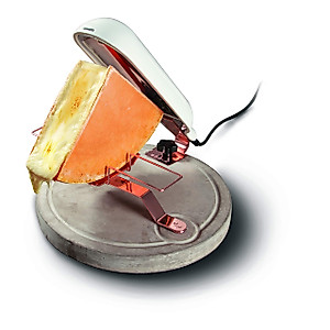 Quattro Concrete Raclette Quarter Wheel - Cheese Melter Stainless Steel Commercial Electric Machine for Nacho Cheese Wheel - Multi-Function Adjustable Angle Rapid Heating Cheese Wheel Melter Dish