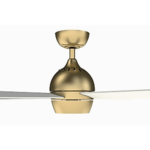 Fanimation Kwad 44 inch Indoor Ceiling Fan with LED Light Kit, Brushed Satin Brass