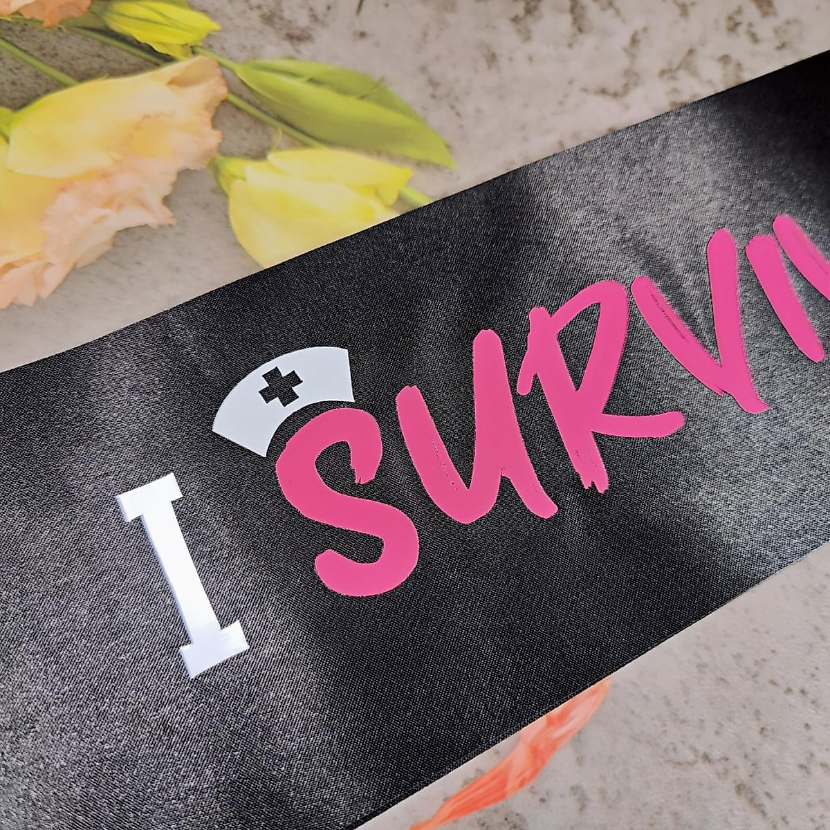 Decorit I Survived Nursing School Sash, Black, Nursing School Graduation, Graduation Gift Idea, Senior Class of 2024 Sash, Party, Congrats Grad Decorations, RN, BSN, NP, CRNA, CNM, NR