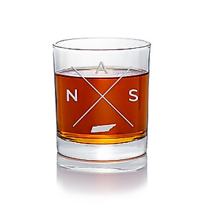 NAS Nashville Tennessee Round Rocks Glass - Nashville Fan Gift, Unique Gift Nashville, Tennessee Gift, Tennessee Fan Glass