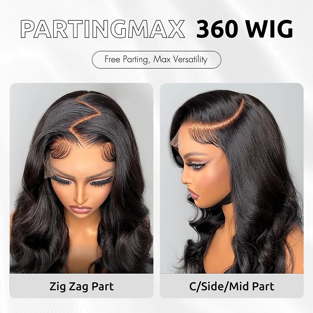 Aamzic Body Wave 360 Lace Front Wigs Human Hair 12A 360 Full Lace Front Wigs 220% Density Pre Plucked with Baby Hair Brazilian Virgin Human Hair Wig Bleached Knots for Women 20inch