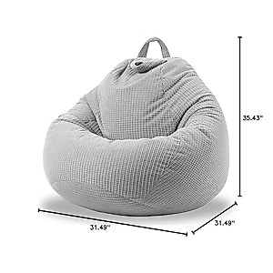 ENBAOHUI 3 Ft Bean Bag Chair Cover (No Filler) Stuffed Animal Storage Bean Bag Cover for Pets Dogs/Cats Bed Corduroy Stuffed for Organizing Plush Toys