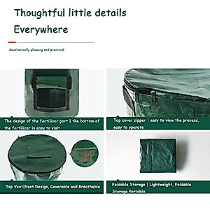 SKGFKYRM Garden Compost Bag Garden Waste Bin Organic Composts Bags Compost Accelerator Composting Tumbler Outdoor Composting & Yard Waste Bins for Kitchen and Garden Waste Collapsible Reusable 2PCS