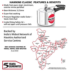Hawkins 3 Litre Classic Pressure Cooker, Tall Design Inner Lid Cooker, Best Cooker, Silver (CL3T)