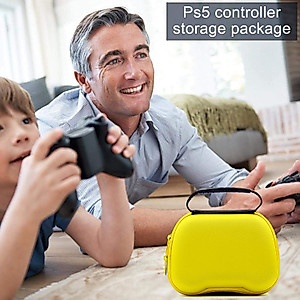 Birsppy KAKUMA Travel Carrying Case for PS5 Controller, Hard Protective Case Storage Bag for Playstation 5 DualSense Wireless Controller (Yellow)
