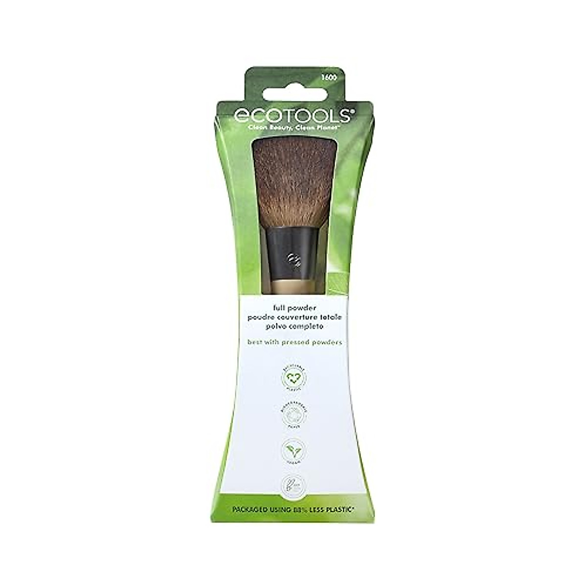 EcoTools Full Powder Brush, Fluffy Makeup Brush For Loose & Pressed Powder, Best For Setting Makeup, Large Brush Head With Soft, Synthetic Bristles, Eco-Friendly & Cruelty-Free, 1 Count