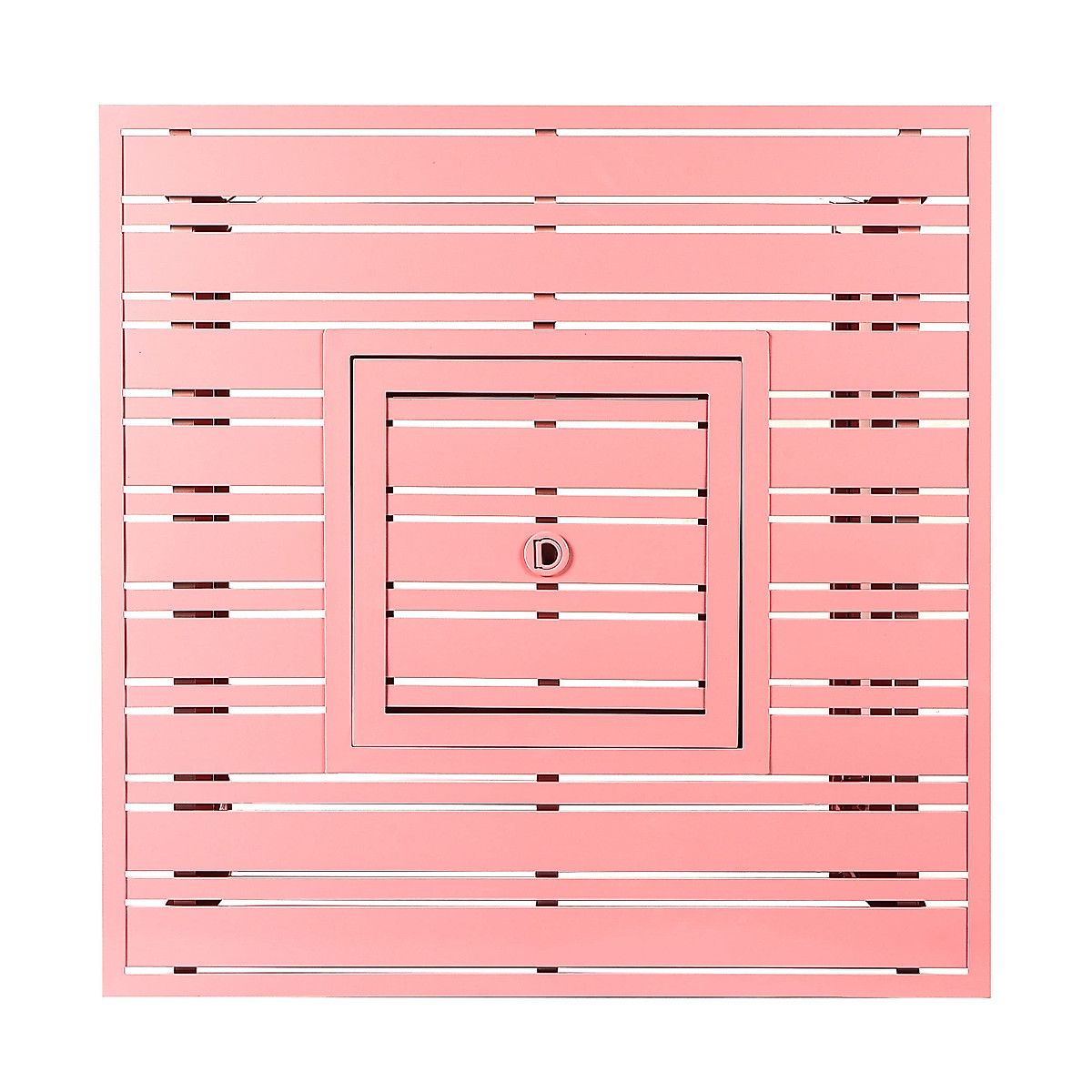 Square 32 in. x 32 in. Aluminum Propane Fire Pit Table with Glass Beads, Two Covers, Lid, 37,000 BTUs in Pink Finish