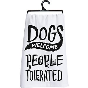 Primtives by Kathy Dish Towel Dogs Welcome, People Tolerated (29122)