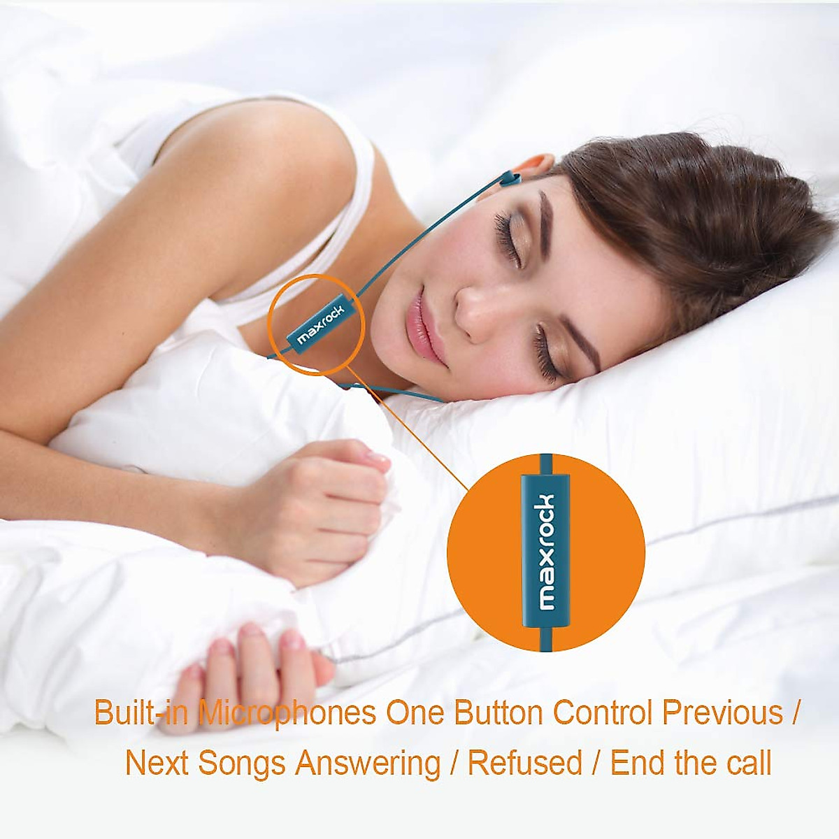 MAXROCK Sleep Earplugs - Noise Isolating Ear Plugs Sleep Earbuds Headphones with Unique Total Soft Silicone Perfect for Insomnia, Side Sleeper, Snoring, Air Travel, Meditation & Relaxation(wh) (Blue)