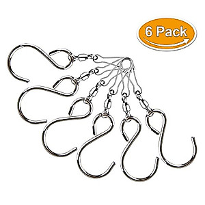 Kuuqa Swivel Hooks Clips for Hanging Wind Spinners Wind Chimes Crystal Twisters Party Supply(6 Pack)