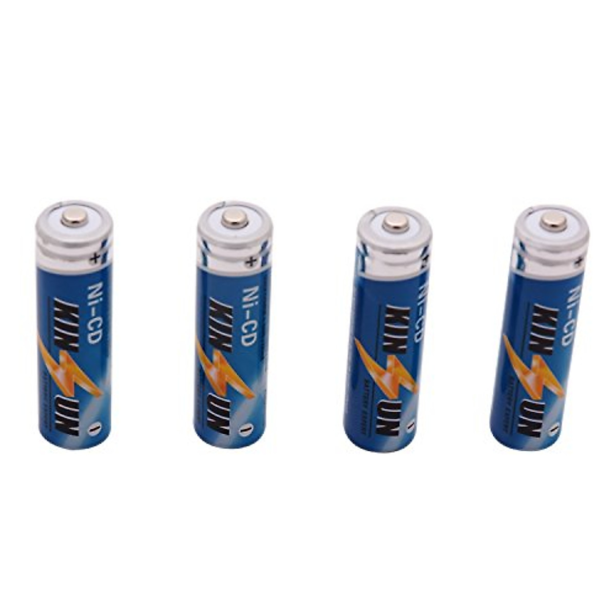 KINSUN 4-Pack Rechargeable Batteries 1.2V Ni-Cd AA 900mAh for Outdoor Solar Garden Light Landscape Lights Path Lights