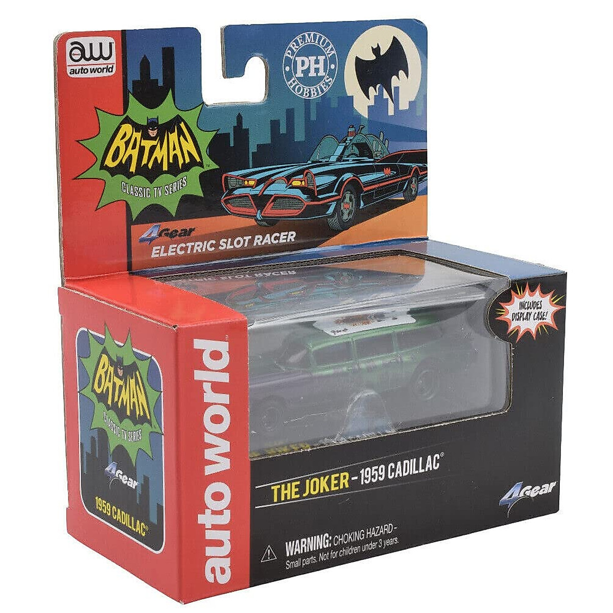 Auto World x Premium Hobbies 4Gear Batman The Joker 1959 Cadillac HO Scale Slot Car CP7944