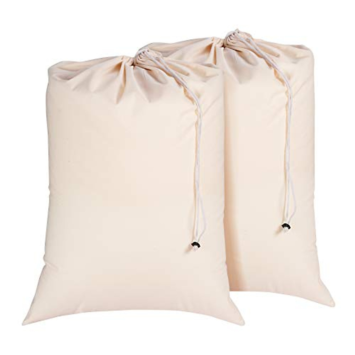 Glamburg 2 Pack 100% Cotton Heavy Duty Laundry Bags Extra Large 28x36 Easy to Carry, Versatile Multi Purpose Natural Cotton Laundry Bag drawstring for Delicates