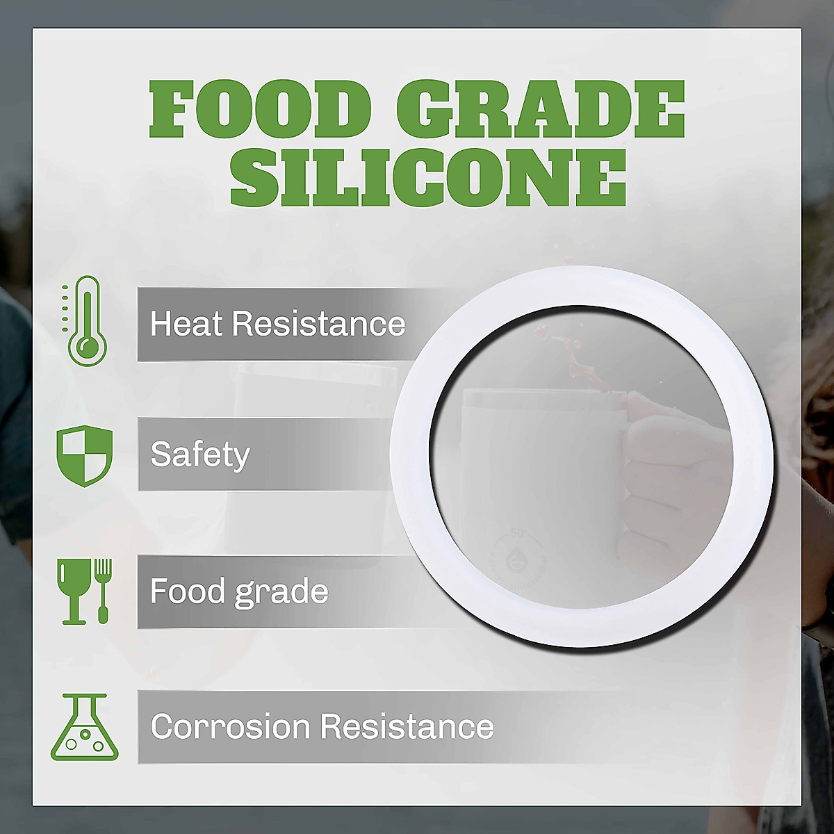 LitOrange 8 Pcs Replacement Spare Food Grade Silicone (Better Than Rubber) Gasket Seal Ring For Aluminium Stovetop Coffee Maker Pots Moka Express Dama Bialetti 9 Cups.