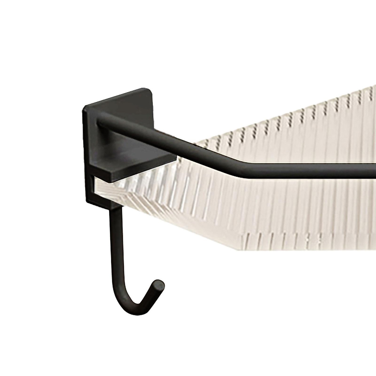 Keebgyy Corner Shower Caddy, Shower Storage Rack, Corner Shower Caddy Bathroom Shower Organizer Acrylic Shower Shelf No Drilling Large Capacity for Bathroom Dorm Kitchen(Black Single Layer with Hook)