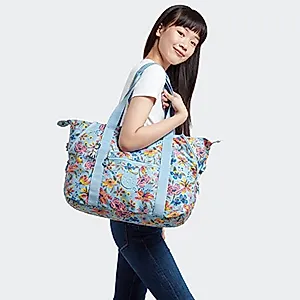 Kipling Women's Art Medium Tote Bag, Lightweight Large Weekender, Travel Handbag, Wild Flowers