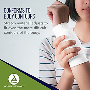 Dynarex 3104 Non-Sterile Stretch Gauze Bandage Roll, 4" x 4.1 yard, Pack of 12