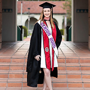 Generic Senior Sash 2025, Graduation Sash White with Purple Glitter Letter, Class of 2025 Sash for Graduation Party, Senior Cheer Sashes, Cheerleader Sash, Class Competition Sashes