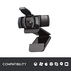 Logitech C920S HD Pro Webcam with Privacy Shutter - Widescreen Video Calling and Recording, 1080p Streaming Camera, Desktop or Laptop Webcam