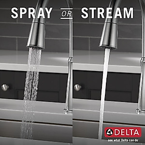 Delta Faucet Westville Brushed Nickel Kitchen Faucet, Kitchen Faucets with Pull Down Sprayer, Kitchen Sink Faucet, Faucet for Kitchen Sink, Magnetic Docking Spray Head, Arctic Stainless 9110-AR-DST