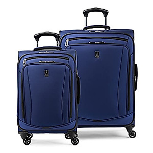 Travelpro Runway 2 Piece Luggage Set, Carry-on & Convertible Medium to Large Check-in Expandable Luggage, 4 Spinner Wheels, Softside Suitcase, Men and Women, Blue