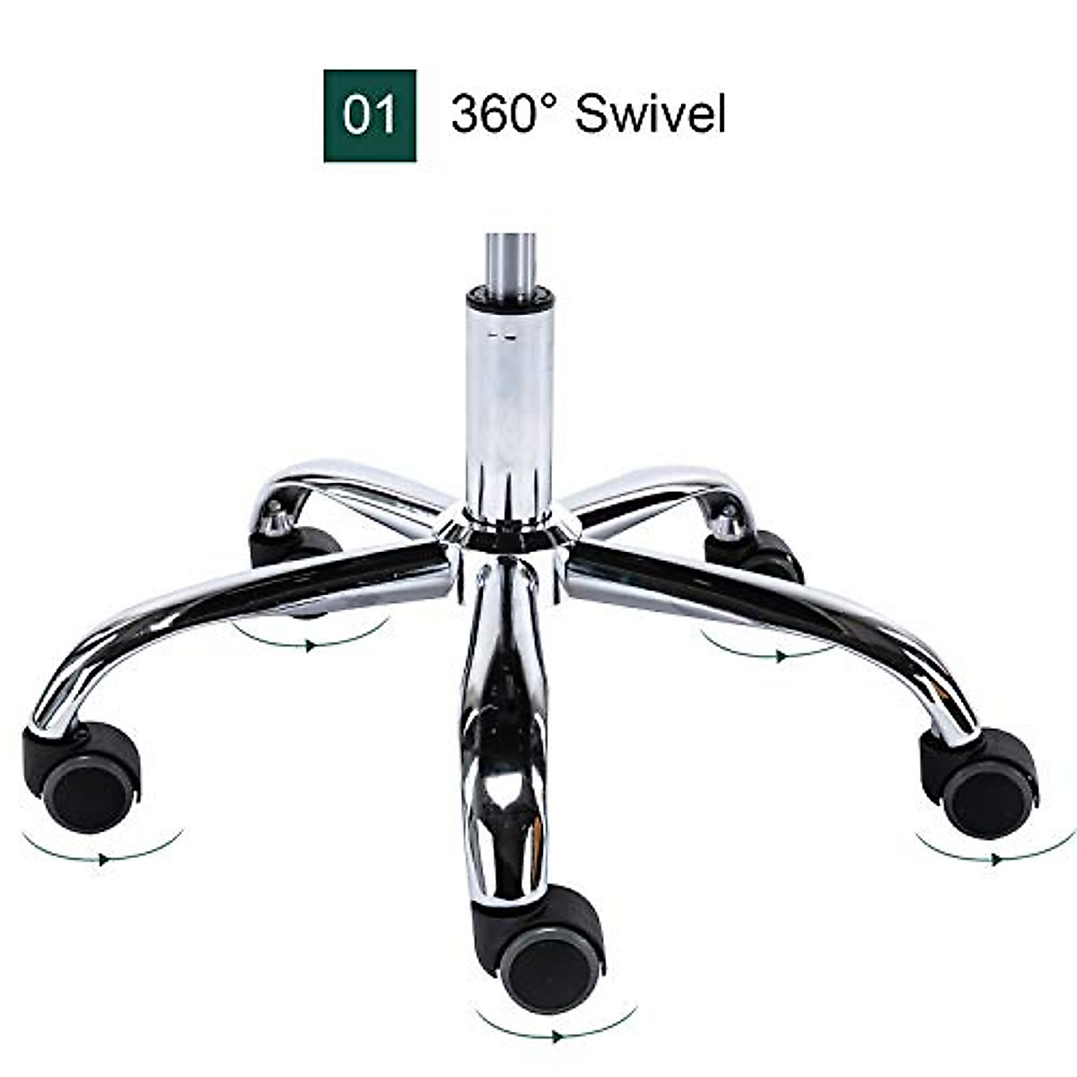 Wahson Comfy Home Office Chair, Upholstered Task Chair Swivel Armless Chairs,Metal Legs,Pink