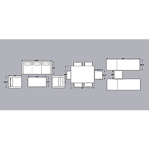 Bari 14-Piece Resin Wicker Combination Outdoor Patio Furniture Set (L) in Mixed Gray w/Sofa Set, Six-Seat Dining Set, and Chaise Lounge Set
