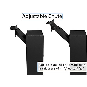 Durabox D700 Through the Wall Drop Box, Tubular Key Locking Secure Mailbox with Adjustable Chute Deposit, Pre-Drilled Mounting Holes - Safe Steel Mail Box (Black)