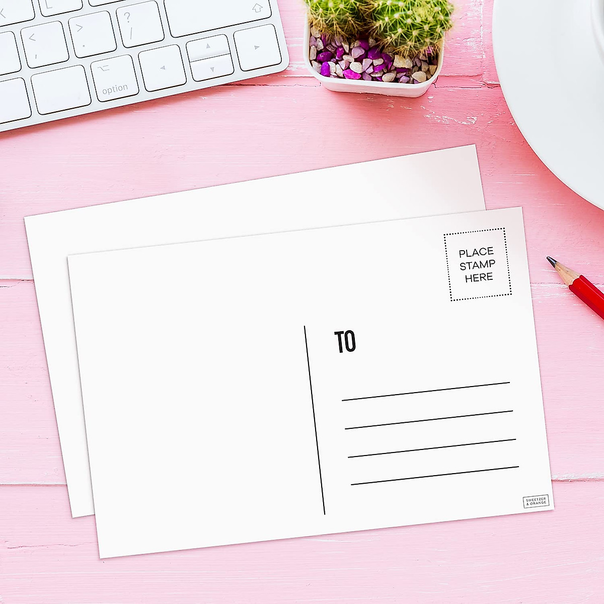 Sweetzer & Orange Blank Postcards for Mailing. 60 White 4x6 Blank Post Cards, Blank Mailable Postcards Set. Make Your Own Printable Postcards. 300gsm Postcard Paper Cardstock, Bulk Post Card Pack.