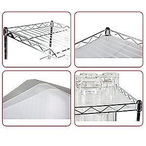 Apollo Hardware Chrome 3-Tier Wire Shelving Unit 20"x12"x20" with Shelf Liner