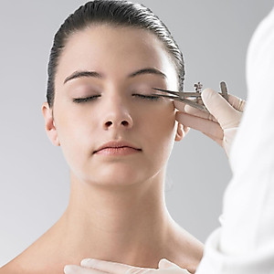 Baluue 2pcs Eye Measuring Instrument Graduated 0 to 20mm Scale Stainless Caliper, Stainless Steel Caliper Graduated Eye Measurement Gauge Eyelid Gauge Designer