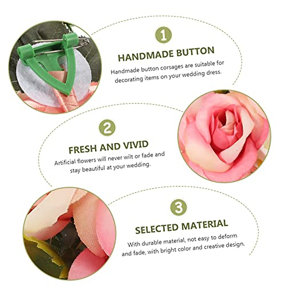 VOSAREA 1set Wrist Flowers and Corsages Finger Ring Bracelet Garland Decor Prom Bracelet Corsage Wrist Band Boutonniere Brooch Pin Corsage Wristlet Wedding Bride Wrist Corsage Pink Wreath