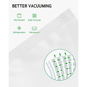 Syntus Vacuum Sealer Bags, 100 Gallon 11" x 16" and Quart 8" x 12" Commercial Grade PreCut Bag, BPA Free Food Vac Bags for Storage, Meal Prep or Sous Vide