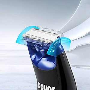 POVOS One-Blade Beard Trimmer, Bidirectional Electric Face&Body Hair Removal Shaver, Waterproof Stubble Detail Groomer Kit