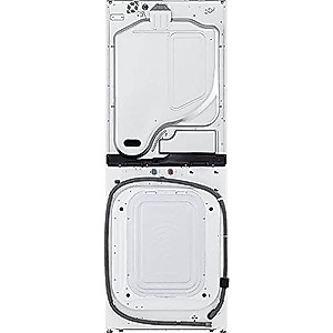 LG WKEX200H Single Unit Washtower With Center Control 4.5 Cu.Ft. Front Load Washer & 7.4 Cu.Ft. Electric Dryer (White)