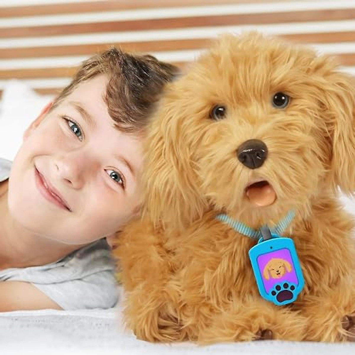 My Fuzzy Friend Moji Interactive Labradoodle - Plush Dog Toy for Boys and Girls, Loveable and Lifelike Companion Pet , Brown