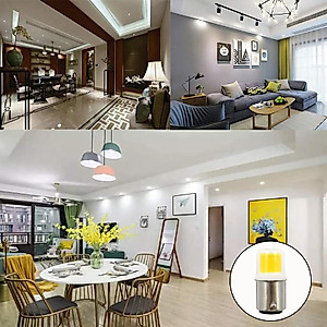 YDJoo BA15D LED Bulb 5W Dimmable COB Bulbs BA15D Double Contact Bayonet Base 50W JD Type T4 Halogen Equivalent Cool White 6500K Sewing Machine Bulb, 4 Pack