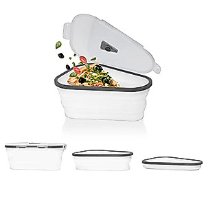 Pizza container, Silicone pizza container, 5 plate pizza container, Reusable pizza storage, Expandable pizza container